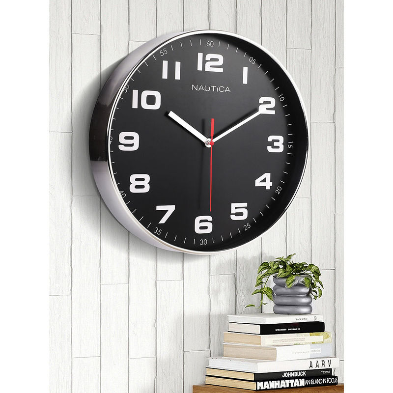 Buy Nautica Modern Wall Clock for Latest Stylish Home Glossy Rim Multi ...