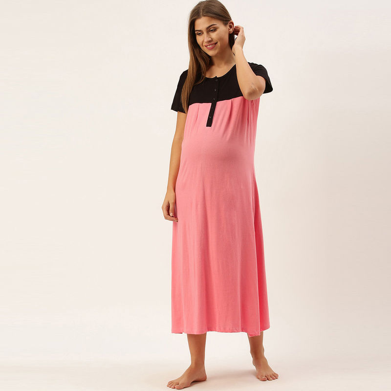Buy Nejo Feeding/Nursing Maternity Home Dress - Coral Online