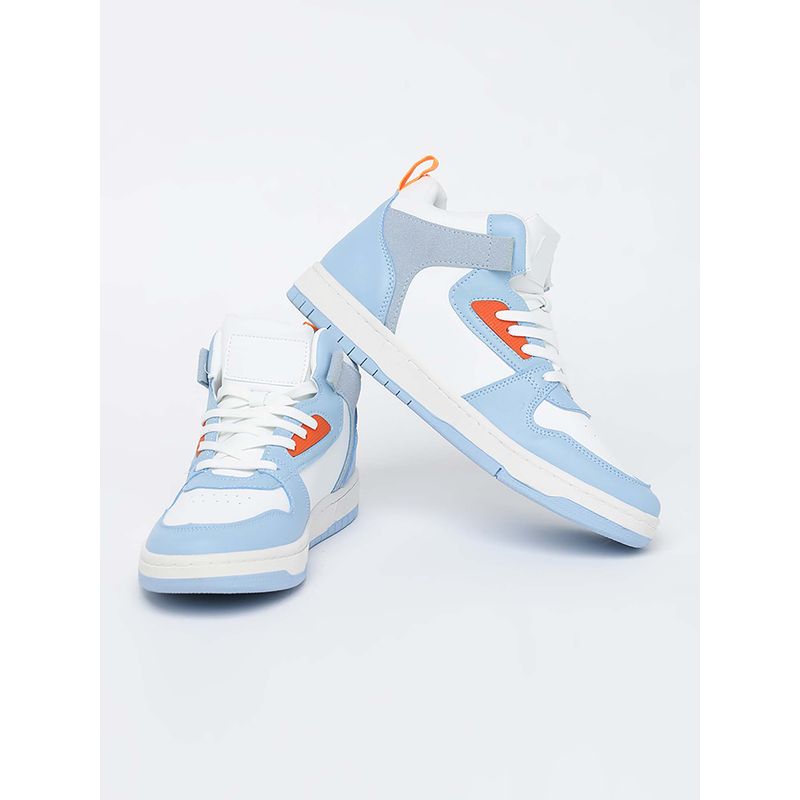 Buy Snitch Blue and White Colour Blocked Sneakers Online