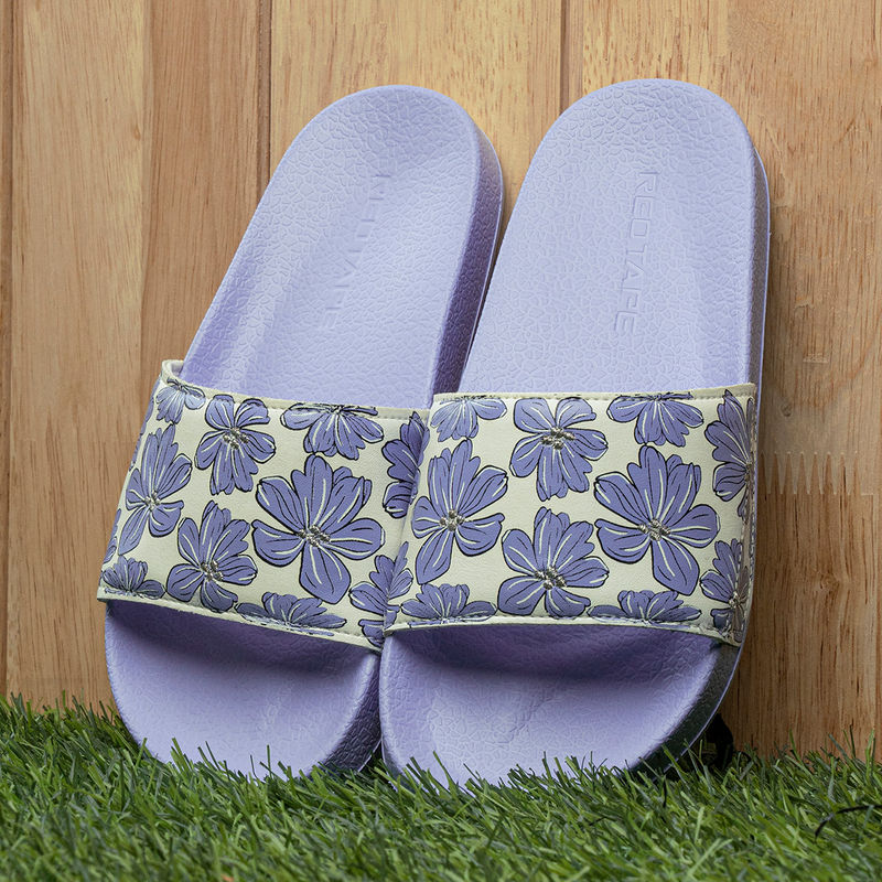 Red Tape Women's Printed Lavender Slider: Buy Red Tape Women's Printed ...
