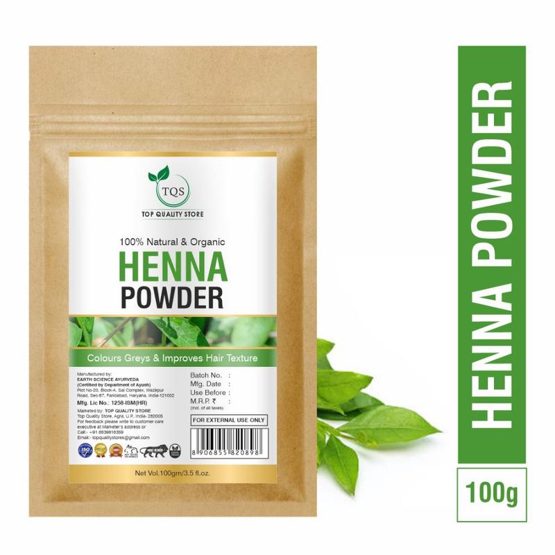 Buy TQS Organic Henna Powder, 100% Natural Hair Dye, Prevent Dandruff ...