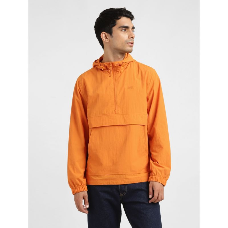 Buy Levi's Men's Solid Orange Hooded Jacket Online