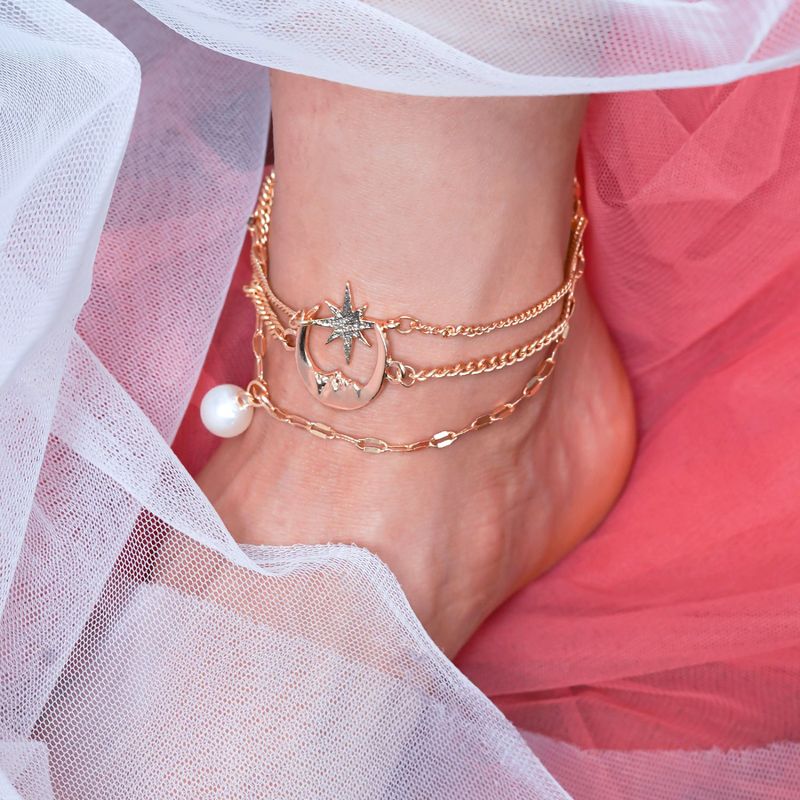 Buy Joker & Witch Moon Magic Gold Pearl Drop Anklet For Women Online