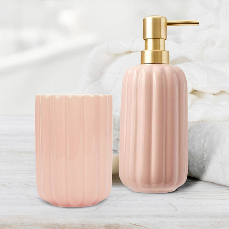 Buy Anko Set of 2 - Pink Soap Dispenser & Tumbler Online