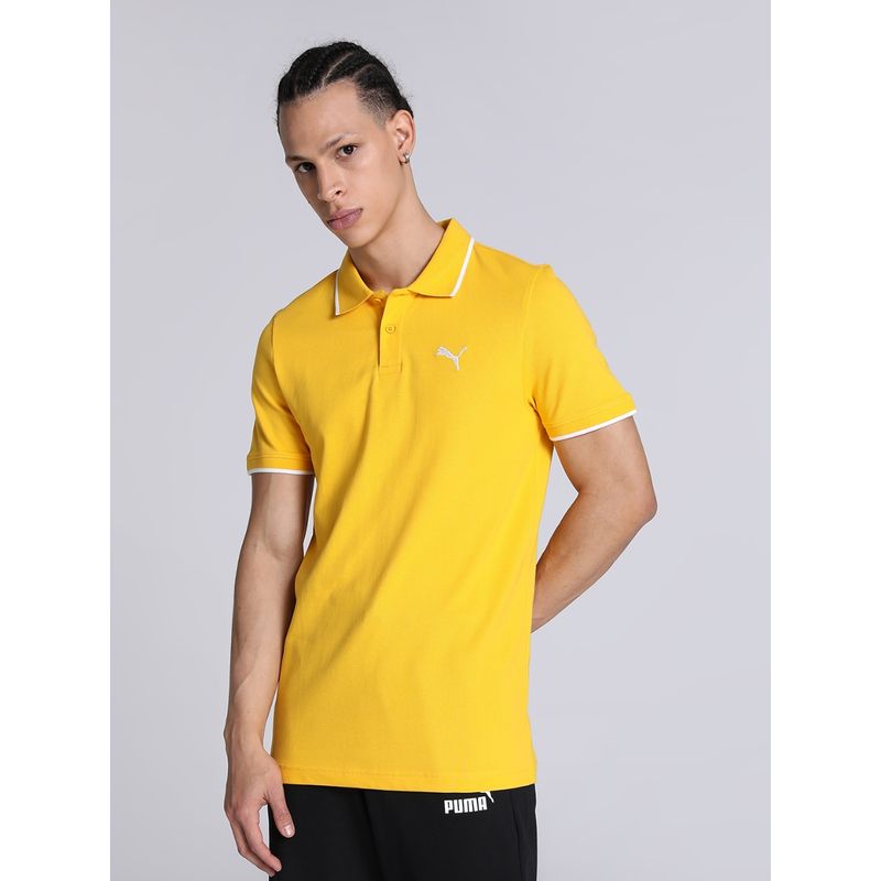 Buy Puma Collar Tipping Mens Yellow T-shirt Online
