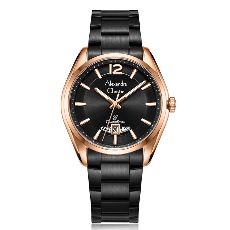 Buy Alexandre Christie AC 8679 MDB Classic Steel For Men - Black (M) Online