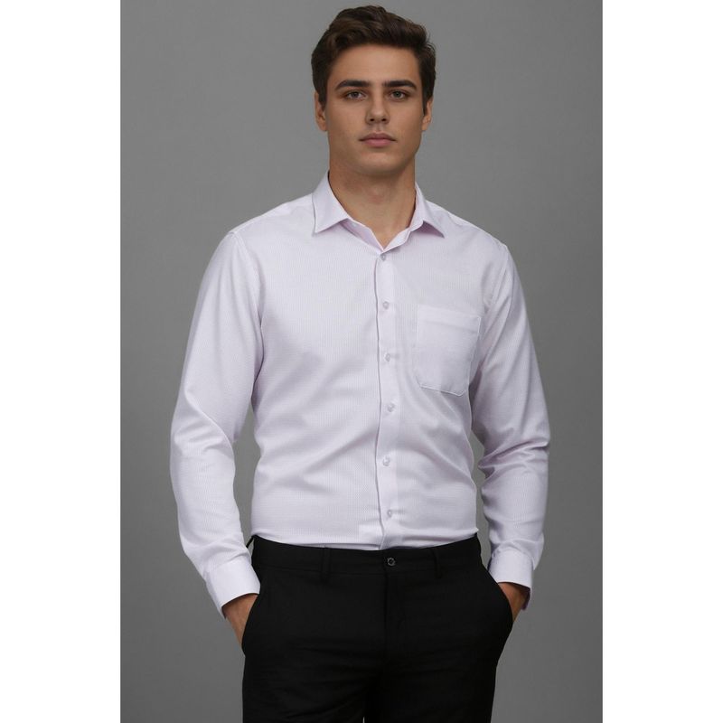 Buy Louis Philippe Men Lilac Slim Fit Textured Full Sleeves Formal ...