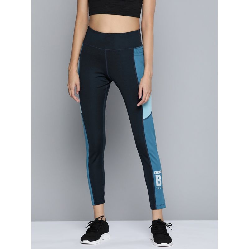 Buy Alcis Women Navy Blue Colorblock Tights Online