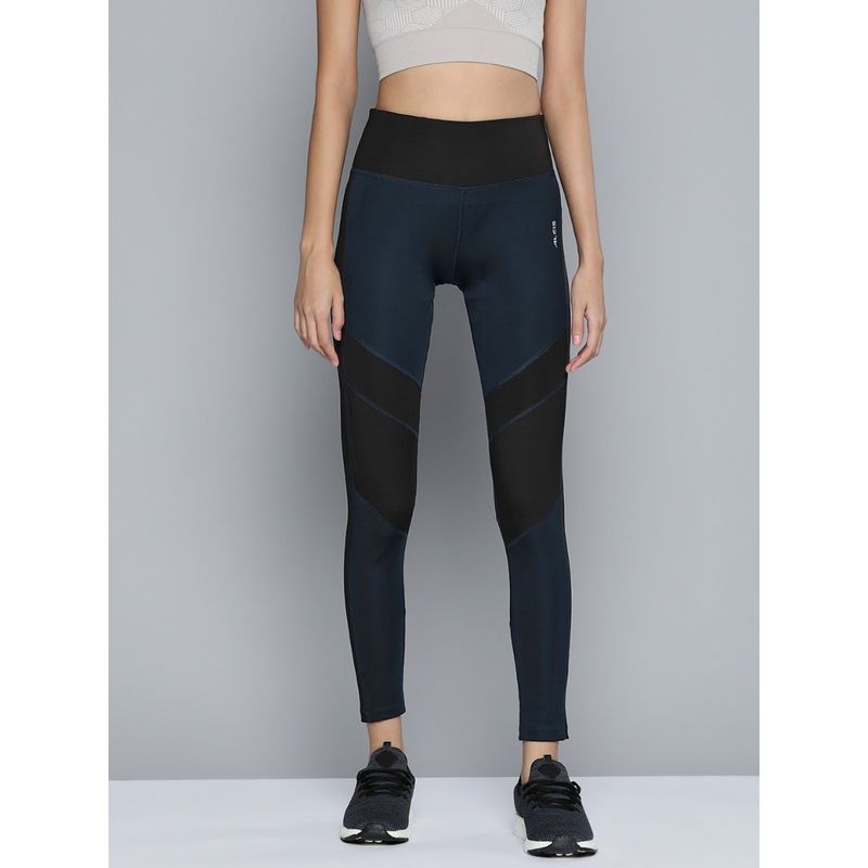 Alcis Women Navy Blue Colorblock Tights: Buy Alcis Women Navy Blue ...