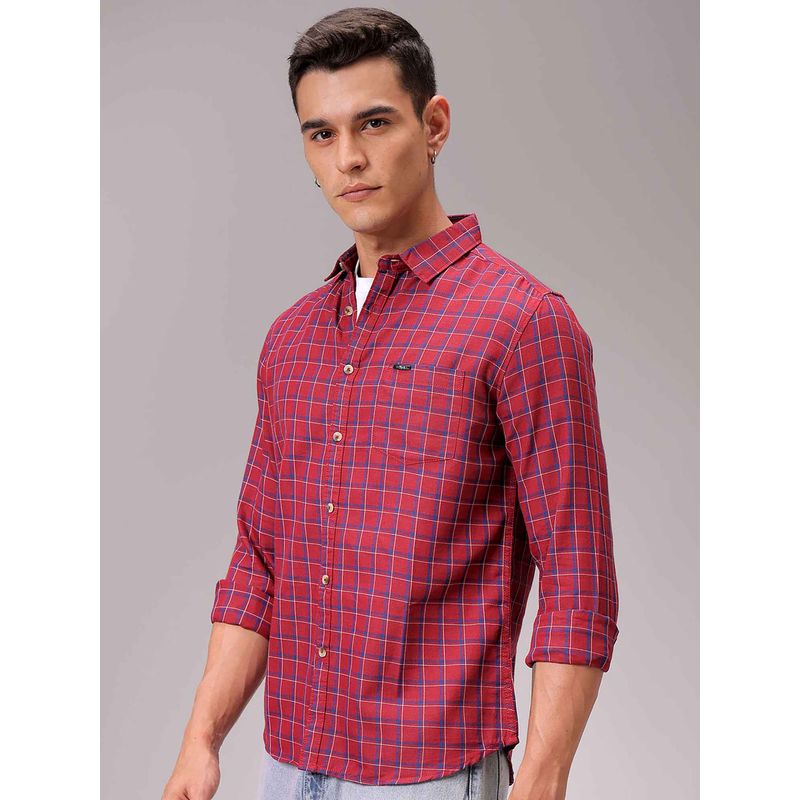 Buy The Indian Garage Co Red Cotton Full Sleeves Casual Shirt Online