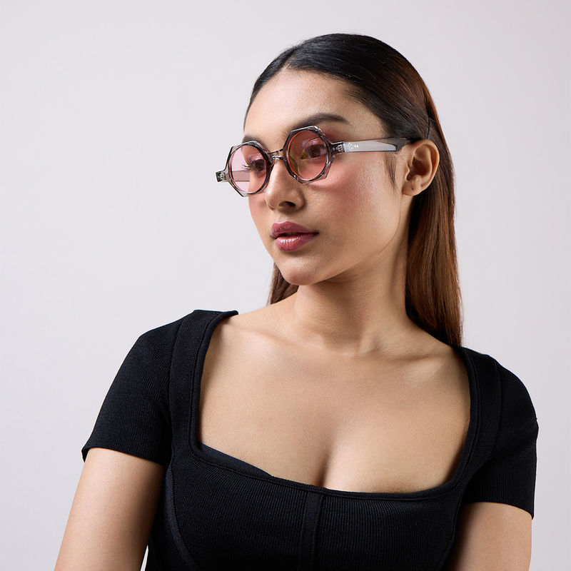 Twenty Dresses By Nykaa Fashion Grey Hexagon Casual Sunglasses Buy