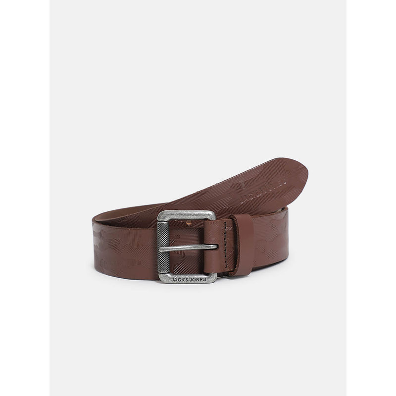 Buy Jack & Jones Brown Leather Textured Belt Online