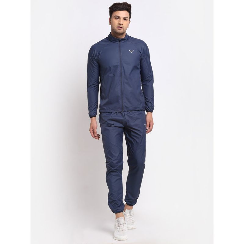 Buy INVINCIBLE Navy Blue Men Wind Runner Outdoor Tracksuit (Set of 2 ...