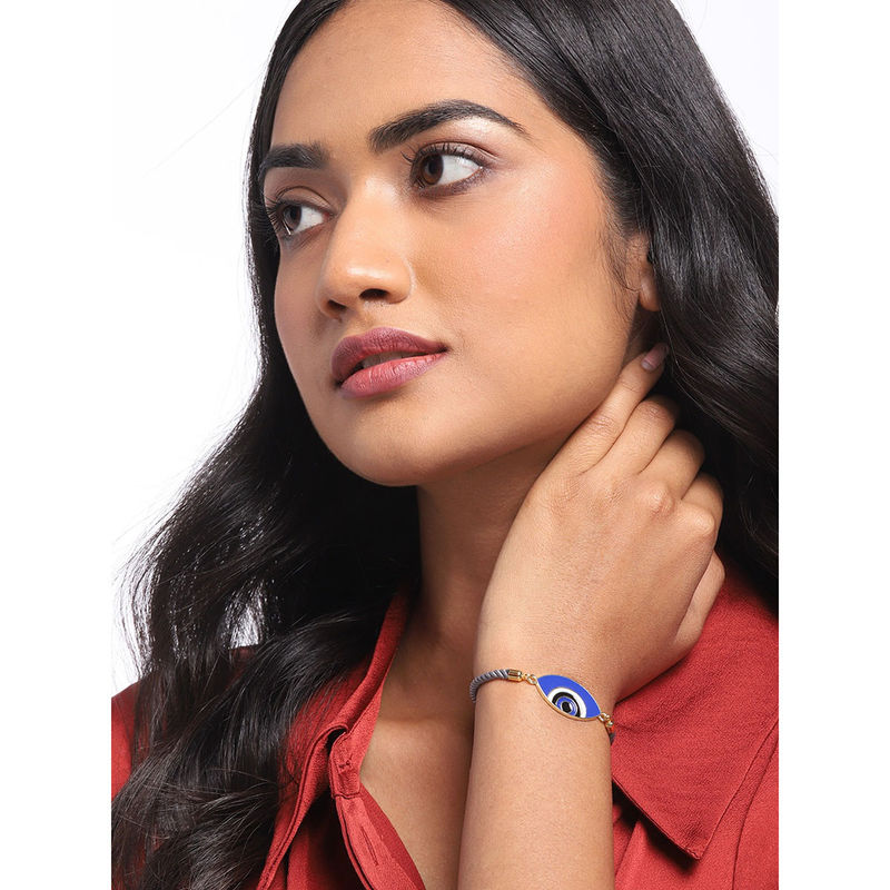 Buy Blueberry Grey Evil Eye Bracelet Online
