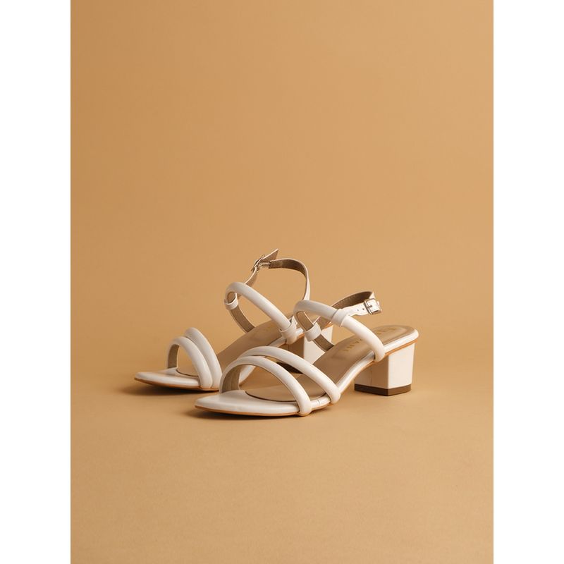 Eridani Solid Leonora White Heels: Buy Eridani Solid Leonora White ...