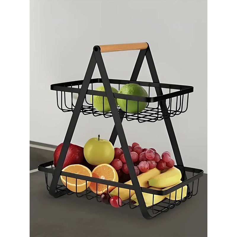 Buy DecorTwist Metal 2Tier Multifunctional Kitchen Rack Black Online