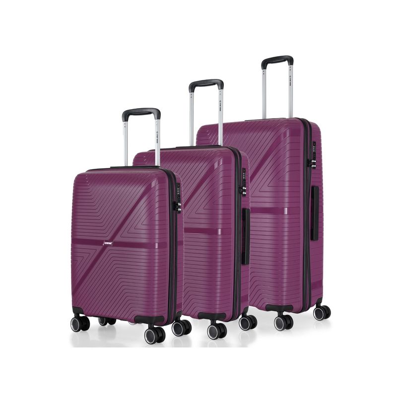 Buy Nasher Miles Unisex Hard-Sided Luggage Wine Purple Trolley Bags ...