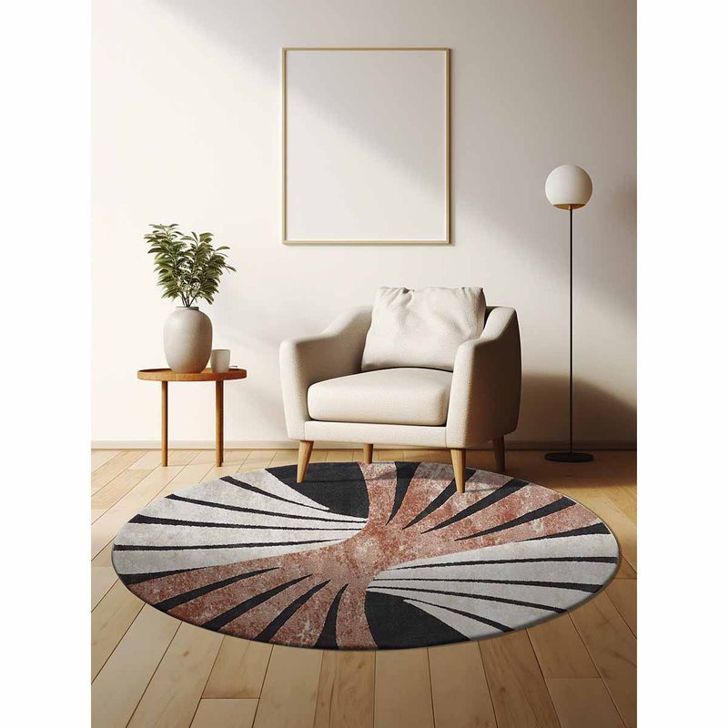 Buy OBSESSIONS Orange Polypropylene Oval Shape Carpet (5X7 Feet) Online