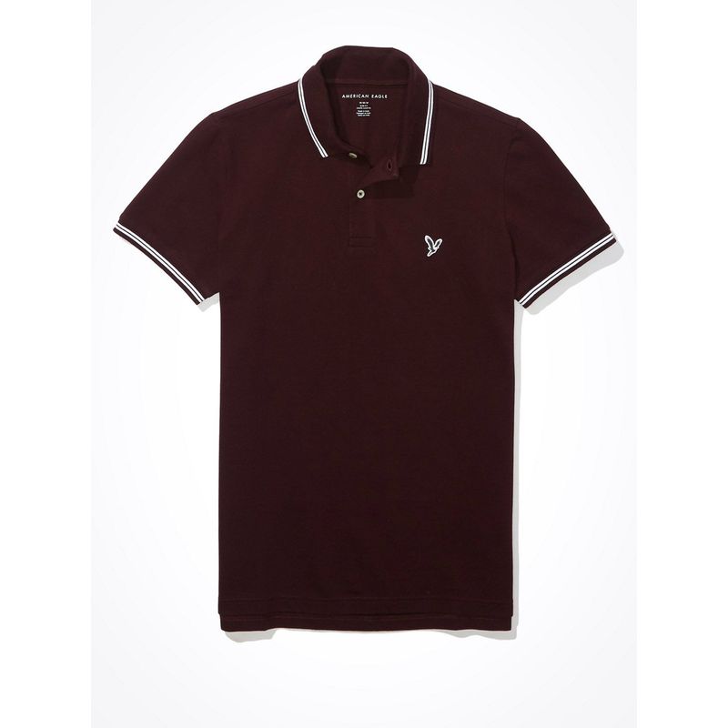 American Eagle Burgundy Slim Fit Pique Polo T-Shirt: Buy American Eagle Burgundy Slim Fit Pique ...
