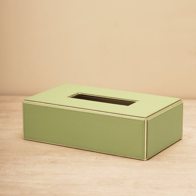 Buy Pure Home + Living Green Faux Leather Tissue Box Cover Online