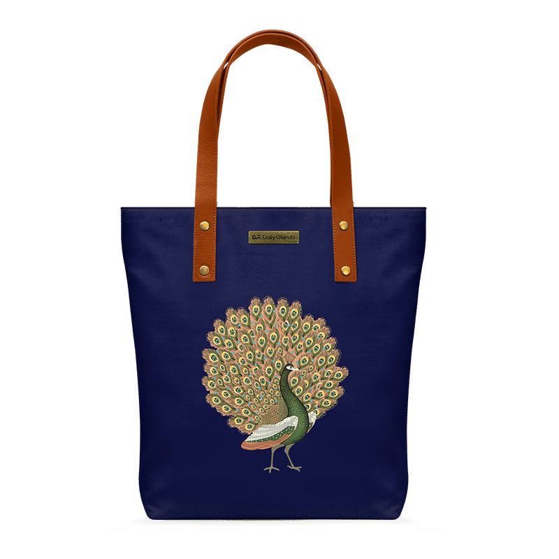 Buy DailyObjects Navy Peacocking Classic Tote Bag Online