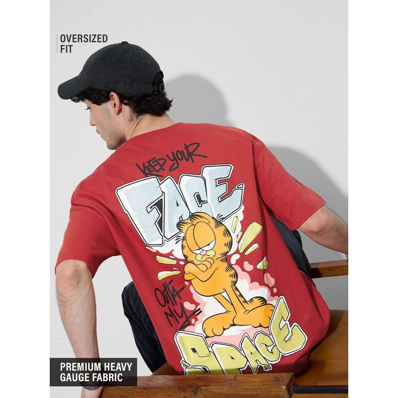 Buy The Souled Store Red Printed Oversized Fit T-Shirt Online