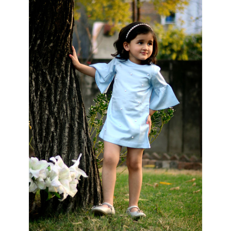 Piccolo Blue Embellished Mini Dress (1-2 Years): Buy Piccolo Blue ...