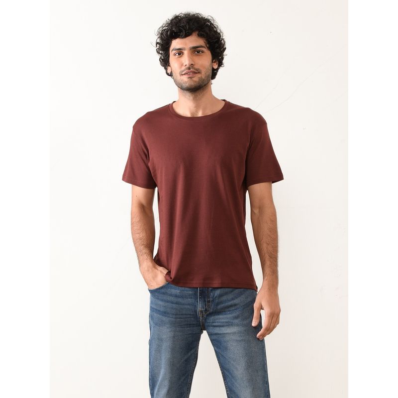 Buy Creatures of Habit Vintage Crew Port Maroon T-Shirt Online