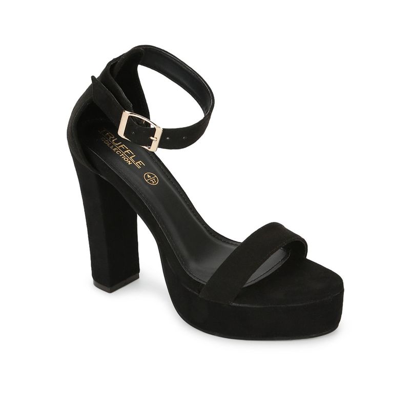 Buy Truffle Collection Black Solid Heels Online