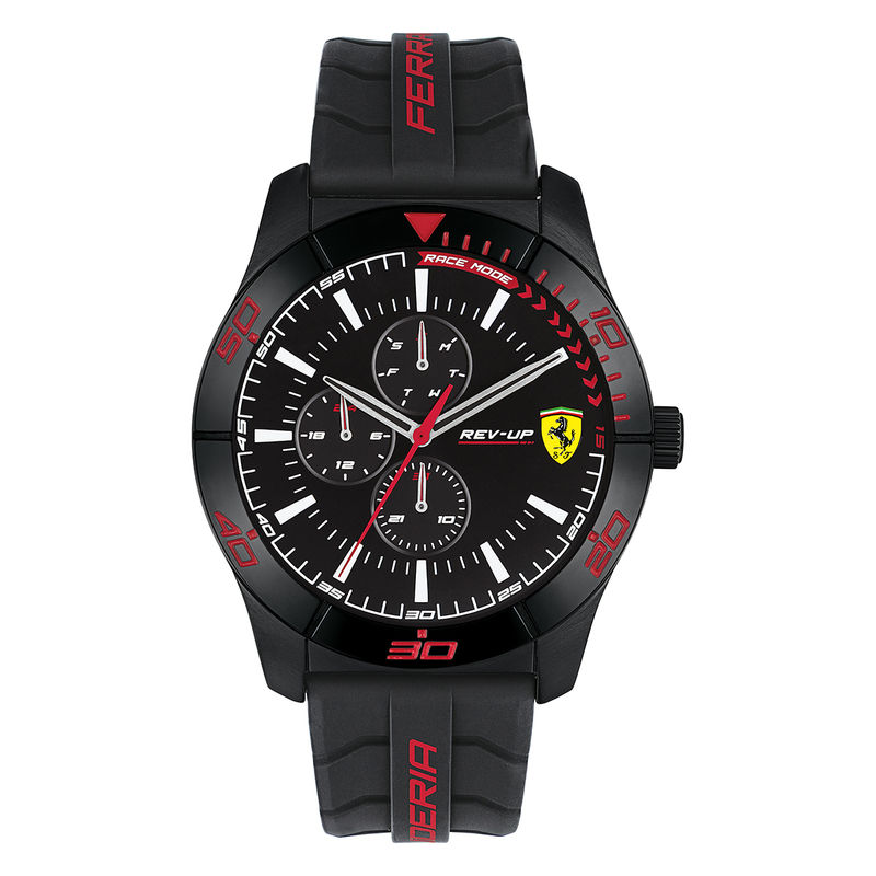 Buy Scuderia Ferrari Rev-up 0830809 Black Dial Multifunction Watch For ...