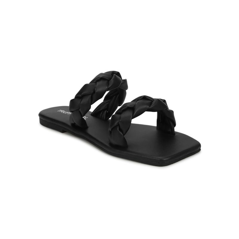 Buy Truffle Collection Black Solid Flats Online