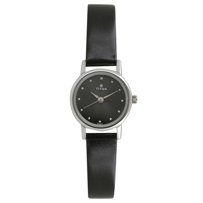 Buy Titan Black Dial Black Leather Strap Watch Online