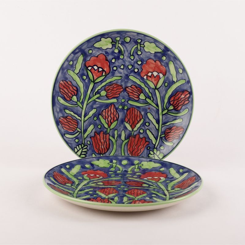 Buy The Decor Mart White Eye Flowers Dinner Plate - Set of 2 Online