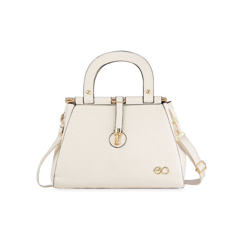 Buy E2O Croc Structured White Satchel Handbag for Women Online