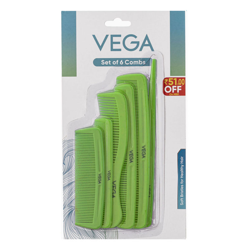 Buy VEGA Combs - Set Of 6 (Off Rs.51/-) (HCS-02) (Color May Vary) Online