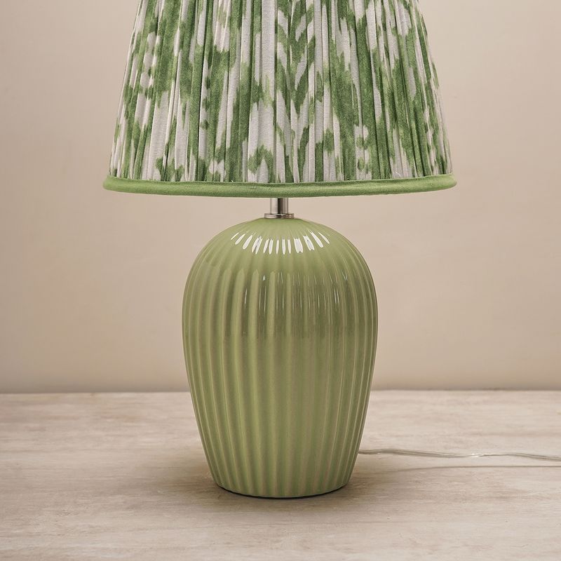 Buy Pure Home + Living Green Ribbed Ceramic Table Lamp Stand Online