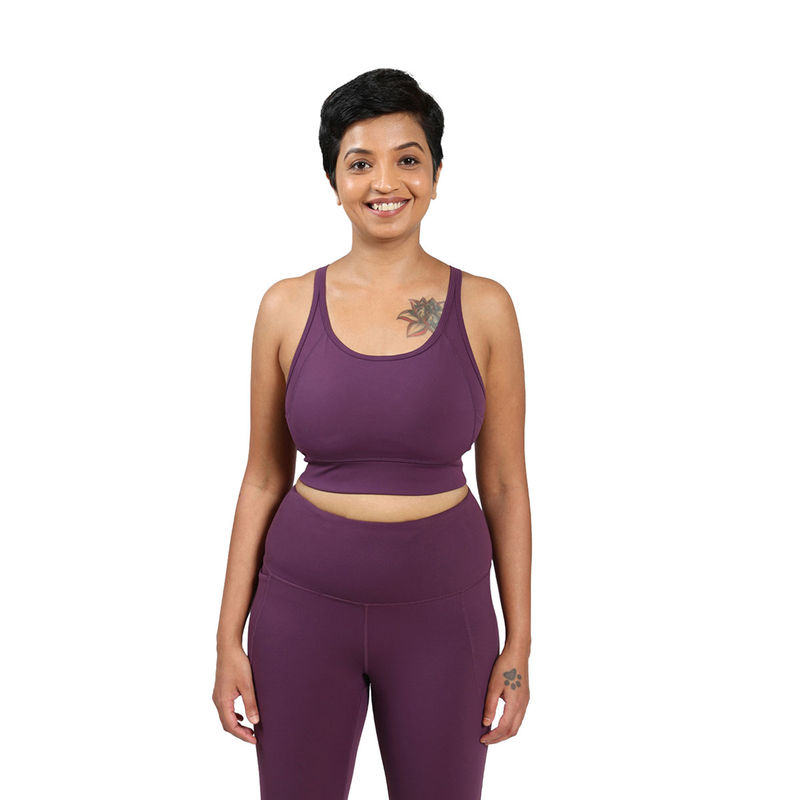 Buy BlissClub Women Grape The Ultimate Criss Cross Sports Bra Online