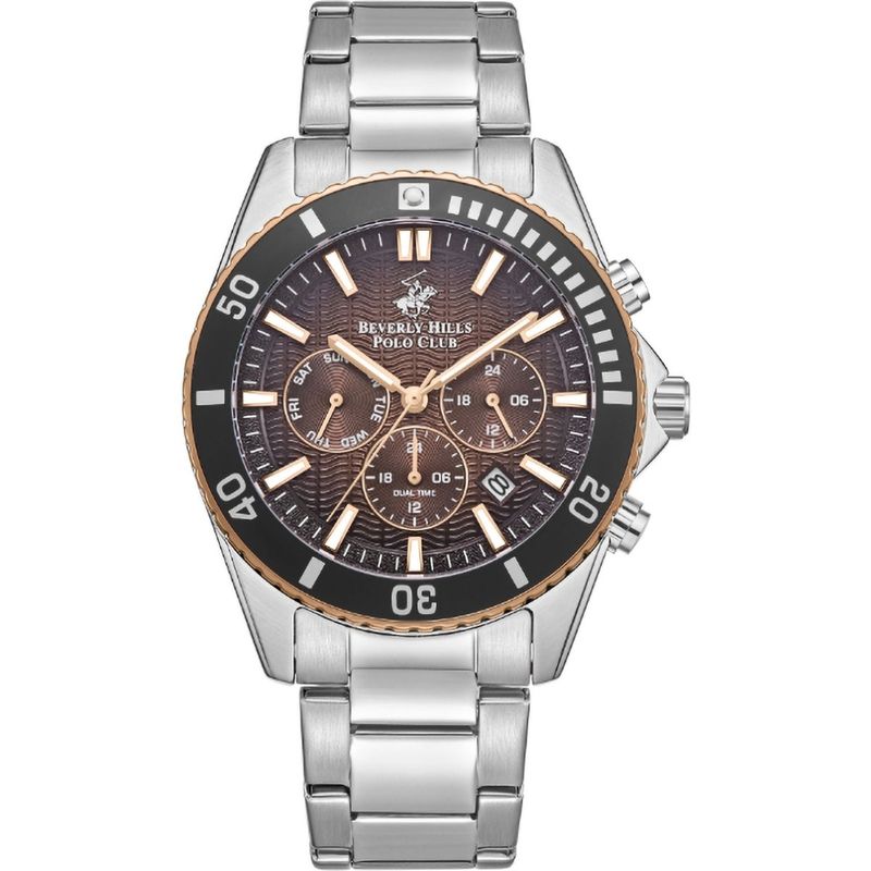 Buy Beverly Hills Polo Club Men Multi Function Dark Brown Dial Watch (M ...