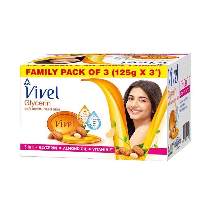 Buy Vivel Glycerin Bathing Bar Soap For Soft Moisturized Skin - Pack Of ...