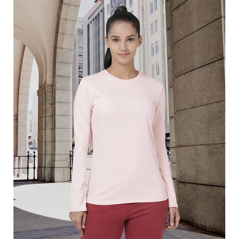 Enamor E057 Cotton Long Sleeve Crew Tee - Pink: Buy Enamor E057 Cotton Long Sleeve Crew Tee ...