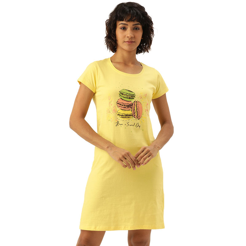 Buy Slumber Jill Popcorn Macaron Sleep Shirt - Yellow Online