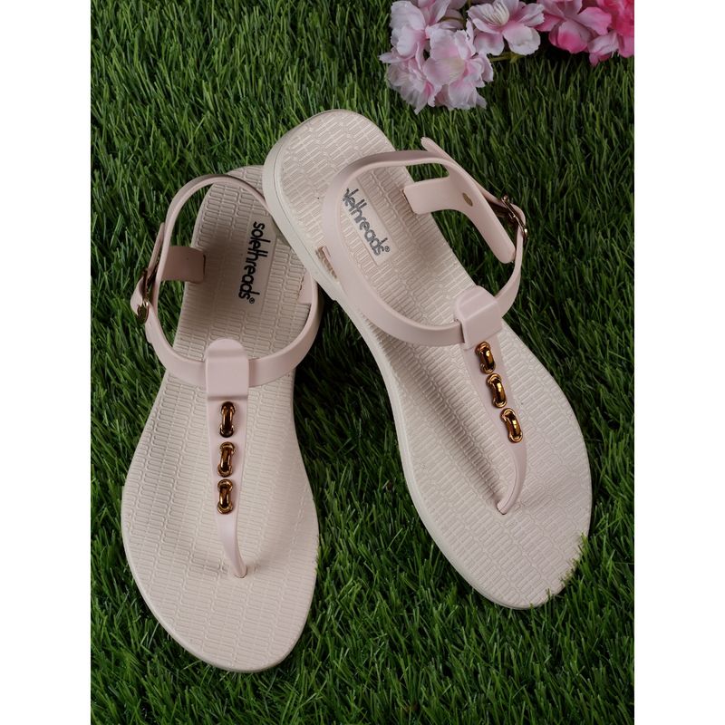 Buy SOLETHREADS Summer Sandal Pink Embellished Women Sandal Online