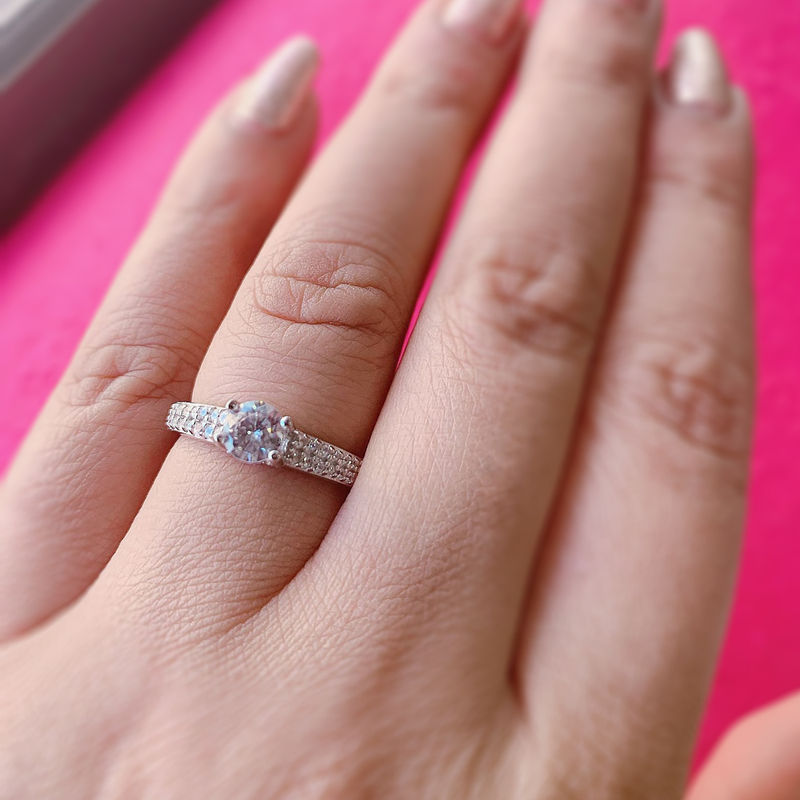 Ornate Jewels Aaa American Diamond Round Shaped Be Mine Solitaire Engagement Ring For Women ...