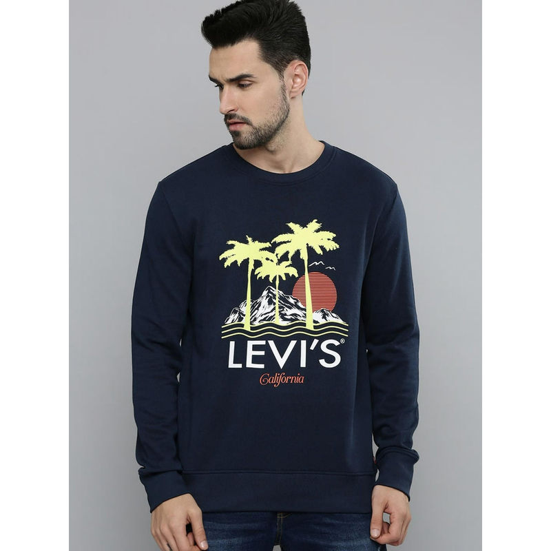 Buy Levi's Men Navy Blue Crew Neck Sweatshirt Online