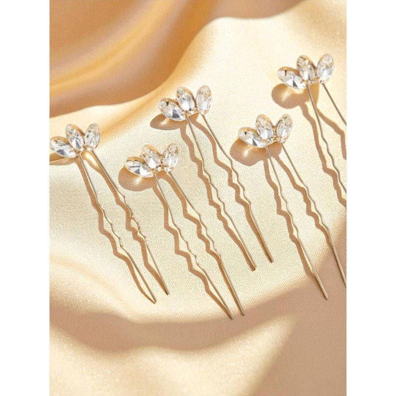 Buy OOMPH Womens Stylish Latest Crystal Hair Bun Pins (Pack of 5) Online