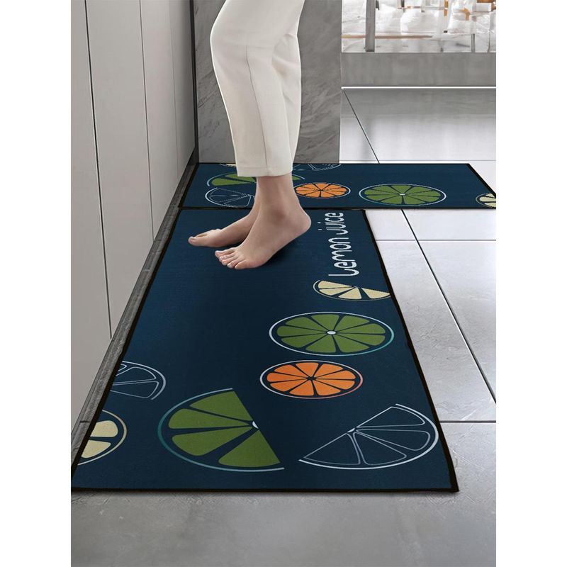 Buy Cortina Pack of 2 Rubber L Shaped Kitchen Mat - Navy Blue Online