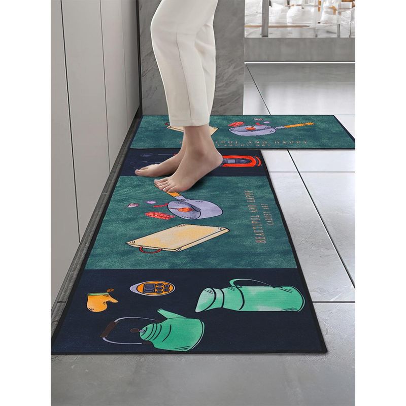 Buy Cortina Pack of 2 Rubber L Shaped Kitchen Mat - Teal Online