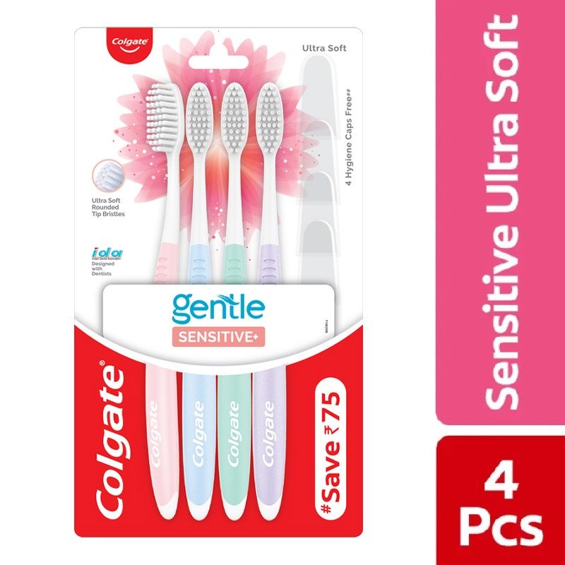 Colgate Gentle Sensitive Ultra Soft Bristles Toothbrush - 4 Pcs: Buy ...