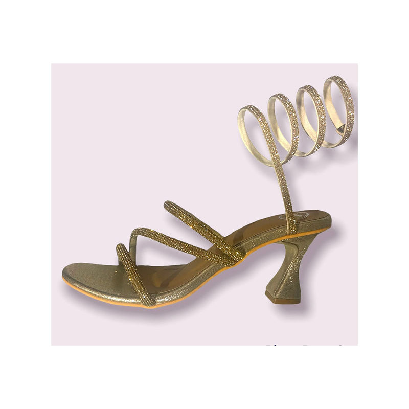 Sana K Luxurious Footwear Champagne Gold Spring Heel Sandals: Buy Sana ...