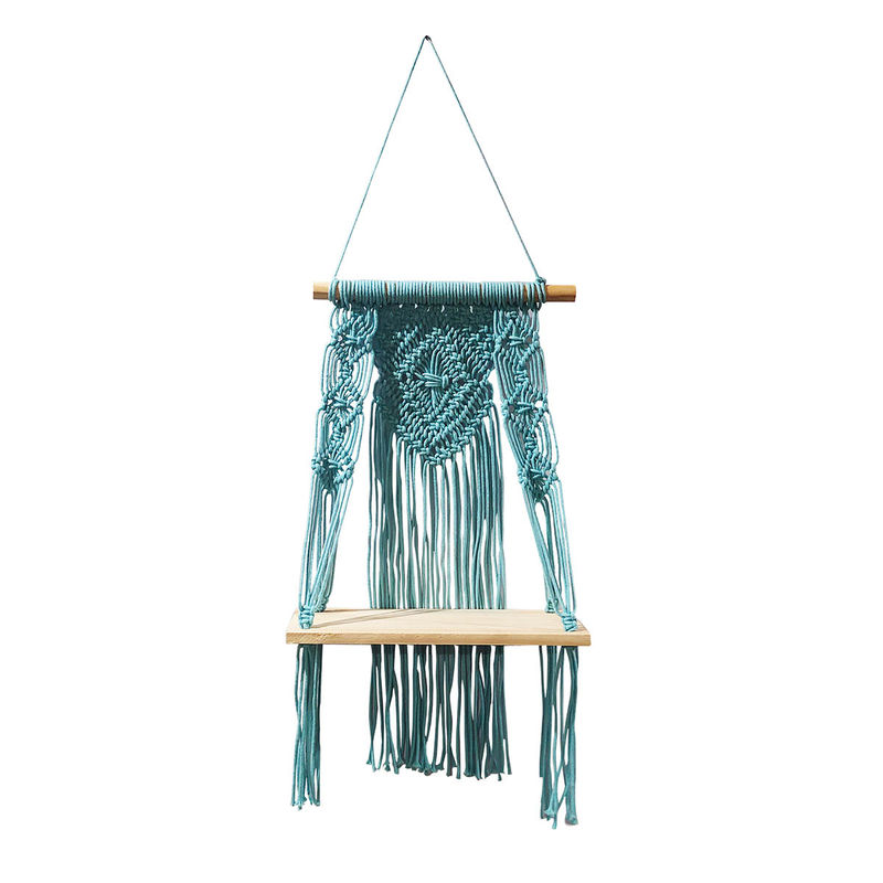 Macrame Wall Shelf Wood Floating Butterfly,Turquoise: Buy Macrame Wall Shelf Wood Floating ...